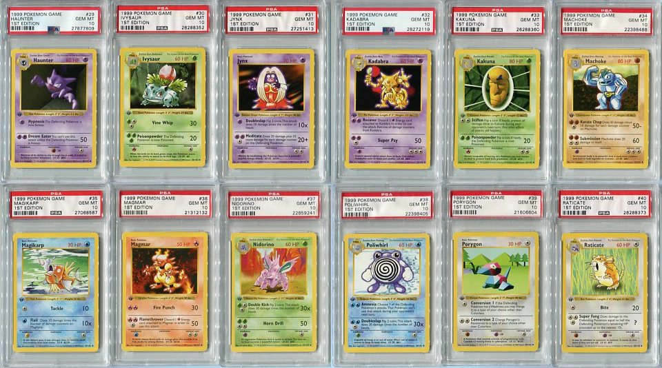 Pokemon Card Complete 1st Edition Shadowless Base Set 1