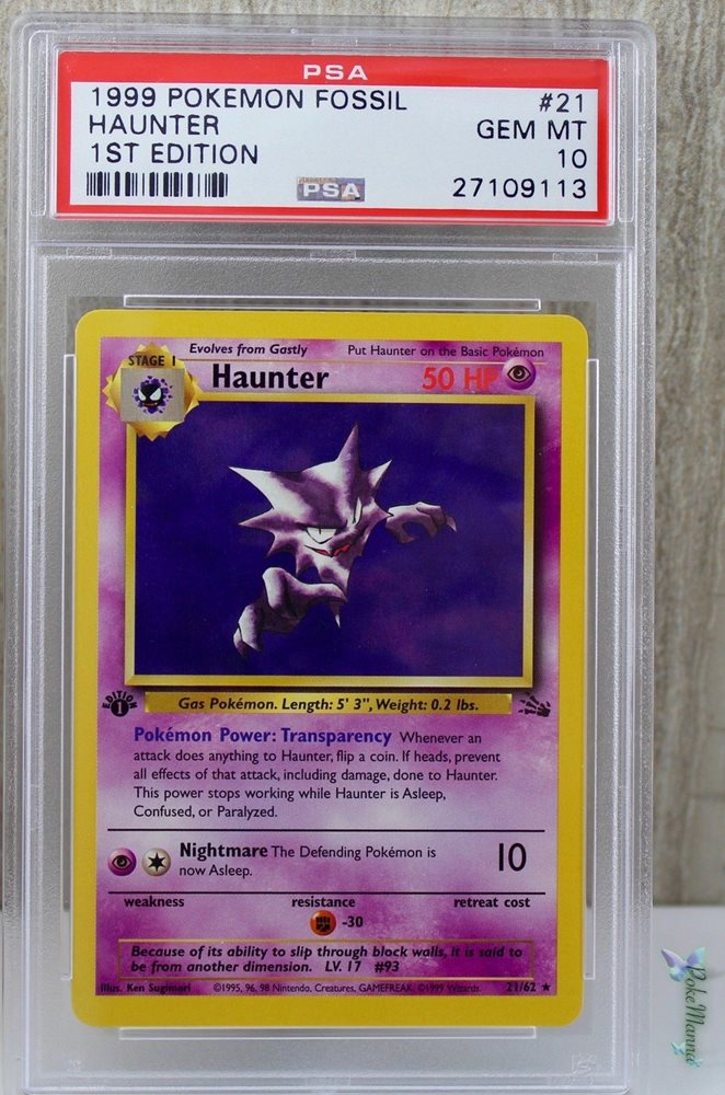 Auction Prices Realized Tcg Cards 1999 Pokemon Fossil Haunter 1ST EDITION