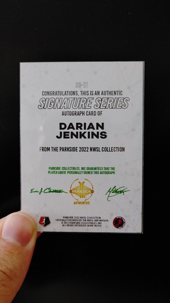 DARIAN JENKINS 2022 PARKSIDE NWSL SIGNATURE SERIES ON-C