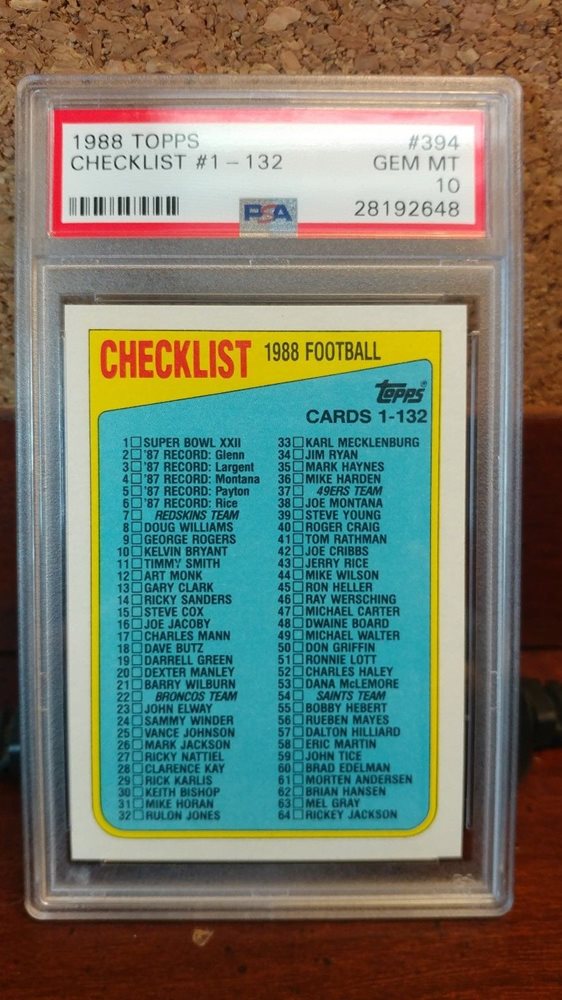 Auction Prices Realized Football Cards 1988 Topps Checklist #1-132
