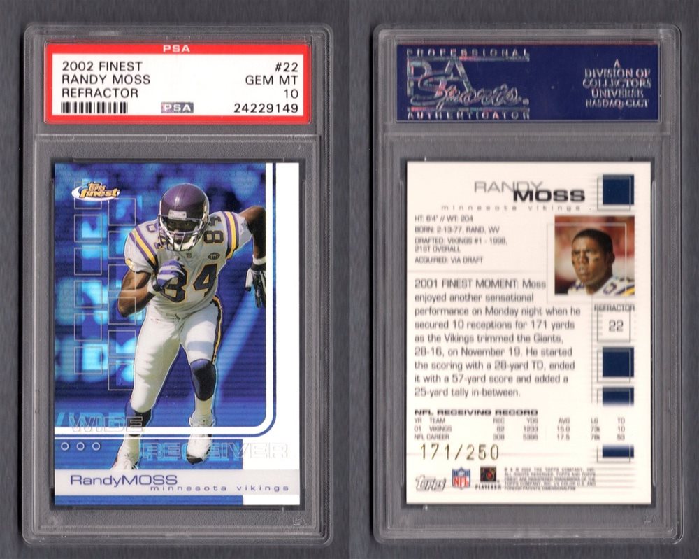 Auction Prices Realized Football Cards 2002 FINEST Randy Moss