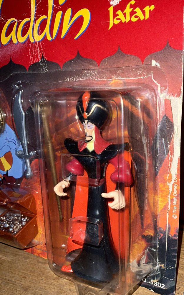 Vintage Aladdin Jafar & Iago Action Figure Mattel/ Disn