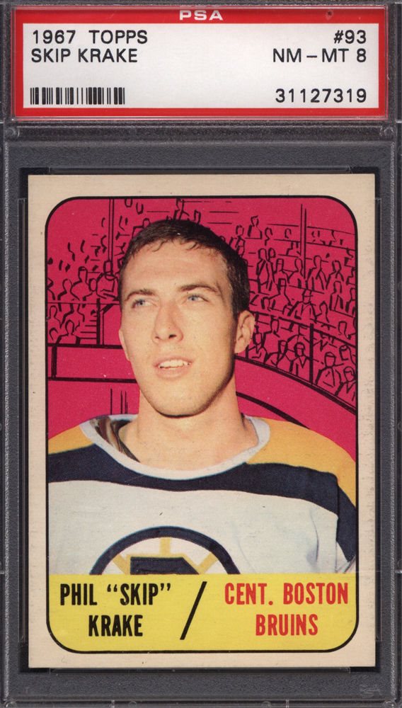 Auction Prices Realized Hockey Cards 1967 Topps Skip Krake