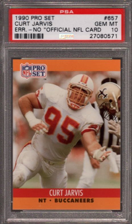 Auction Prices Realized Football Cards 1990 Pro Set Curt Jarvis ERROR ...