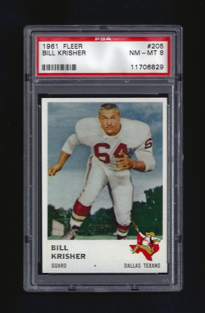 Auction Prices Realized Football Cards 1961 FLEER Bill Krisher