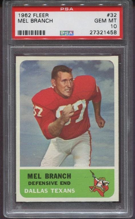 Auction Prices Realized Football Cards 1962 FLEER Mel Branch
