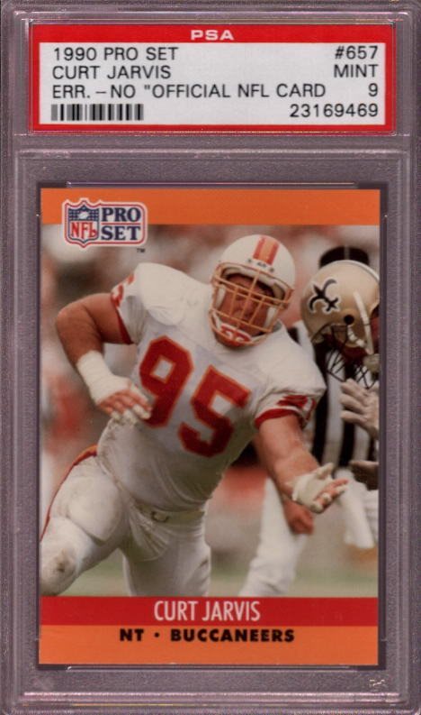 Auction Prices Realized Football Cards 1990 Pro Set Curt Jarvis ERROR ...