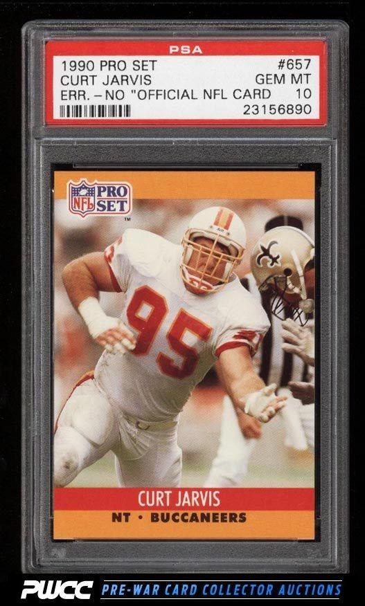 Auction Prices Realized Football Cards 1990 Pro Set Curt Jarvis ERROR ...