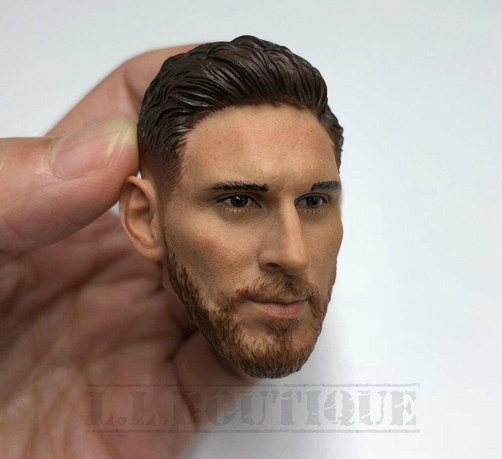 1/6 Lionel Messi Head Sculpt Barcelona Soccer For 12" H