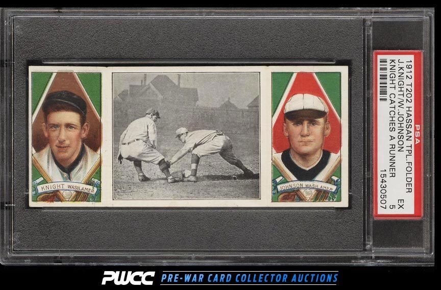 Auction Prices Realized Baseball Cards 1912 T202 HASSAN TRIPLE FOLDER J ...