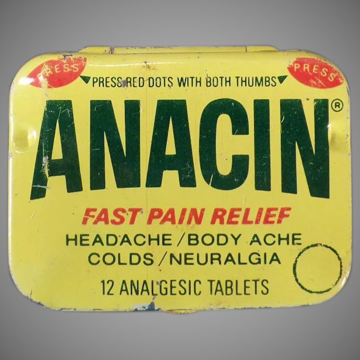 Boxes & Bins Anacin Analgesic Tablets 12 tablet tin Storage ...