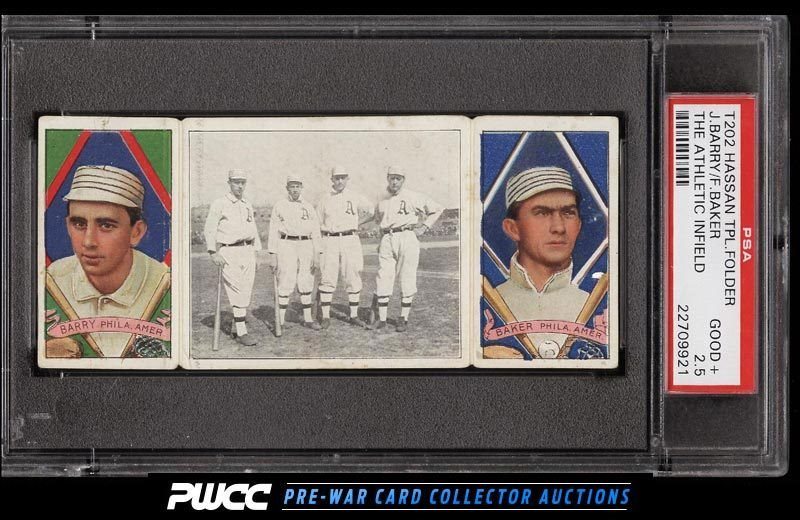 Auction Prices Realized Baseball Cards 1912 T202 Hassan Triple Folder F ...
