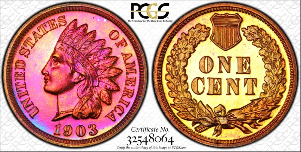 10 Piece Monster Toned Indian Cent Proof 65 Starter Set